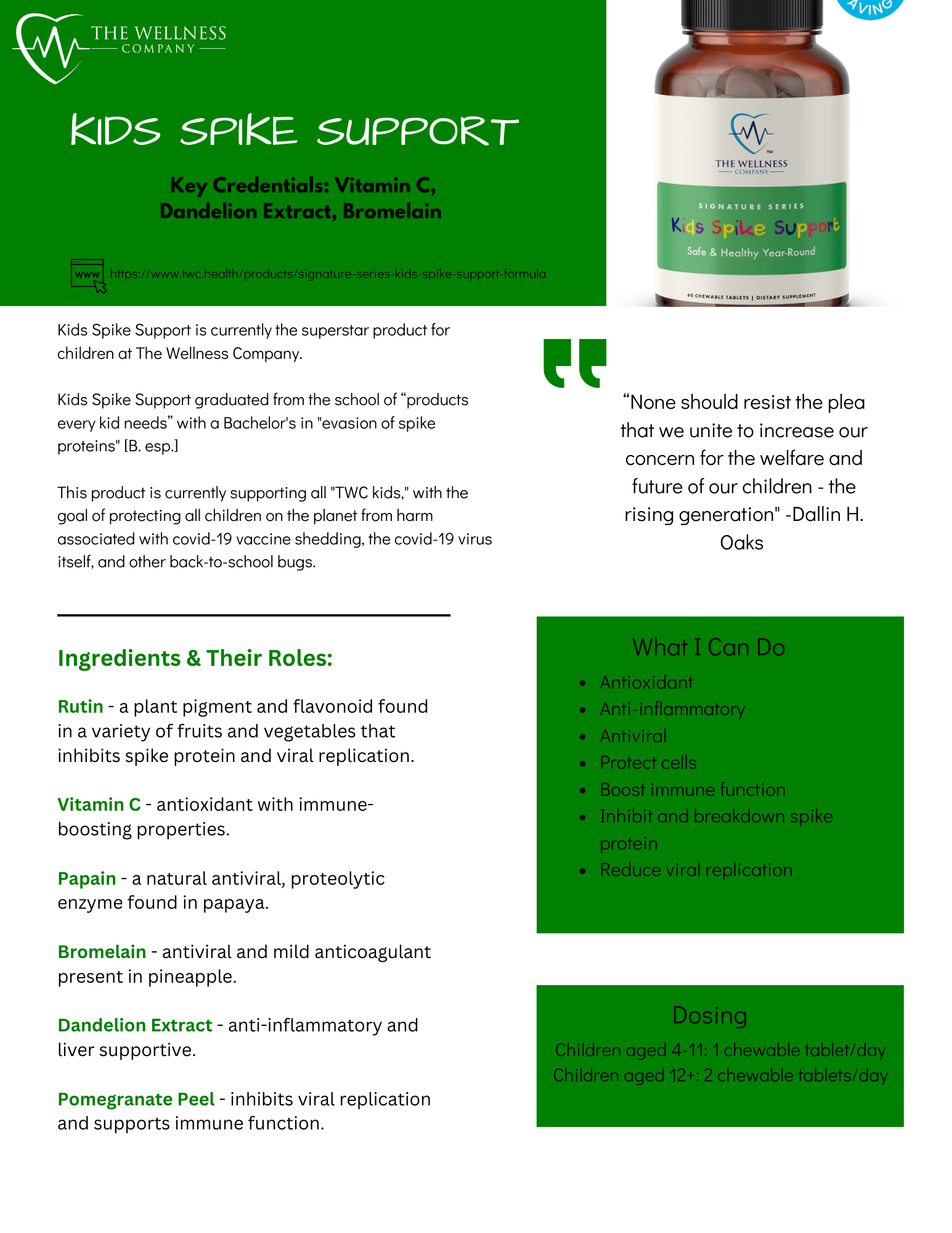 Kids Spike Protein Support: The Wellness Company (TWC) is launching ...