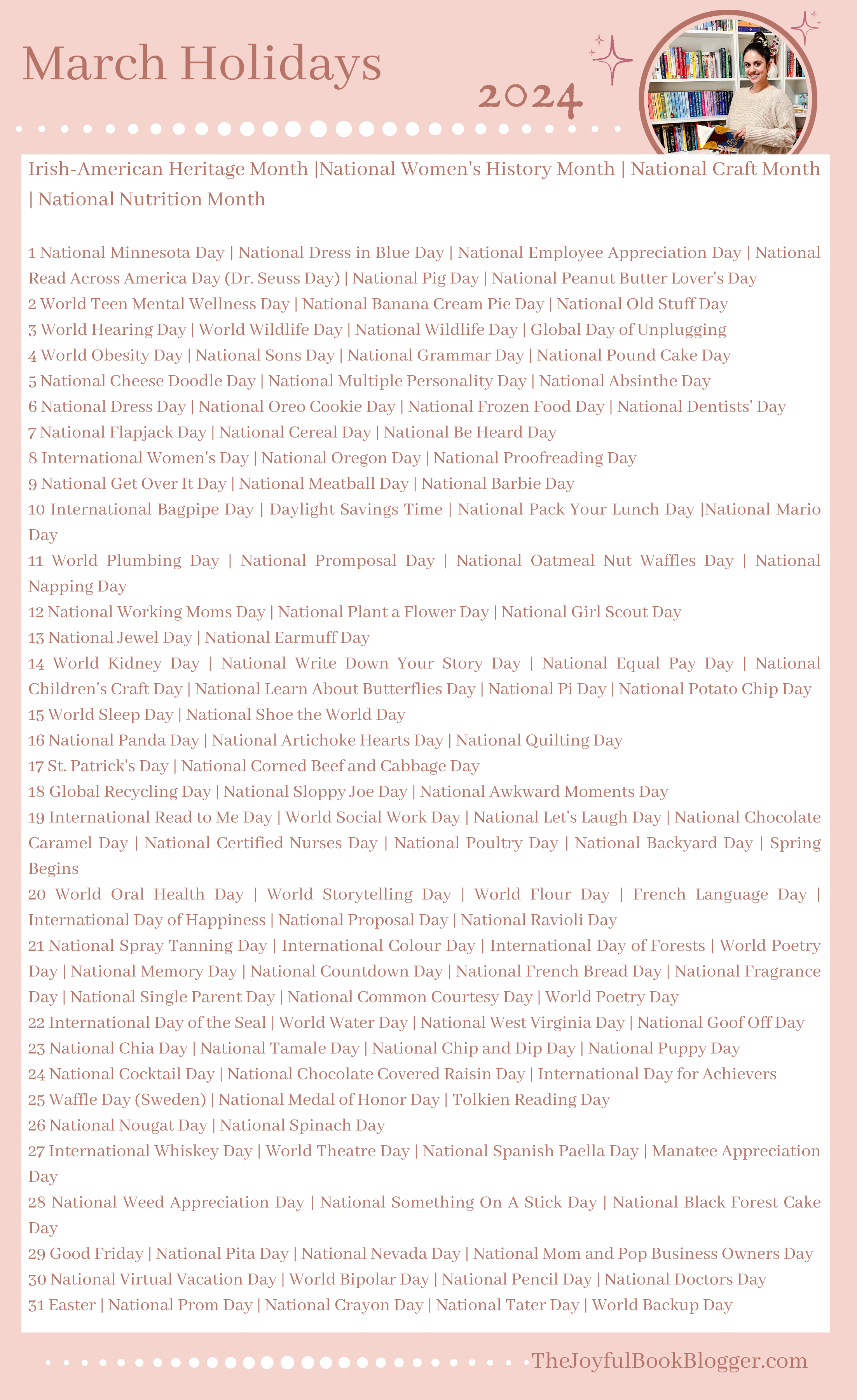 2024 Fun National Holidays - The Joyful Book Blogger