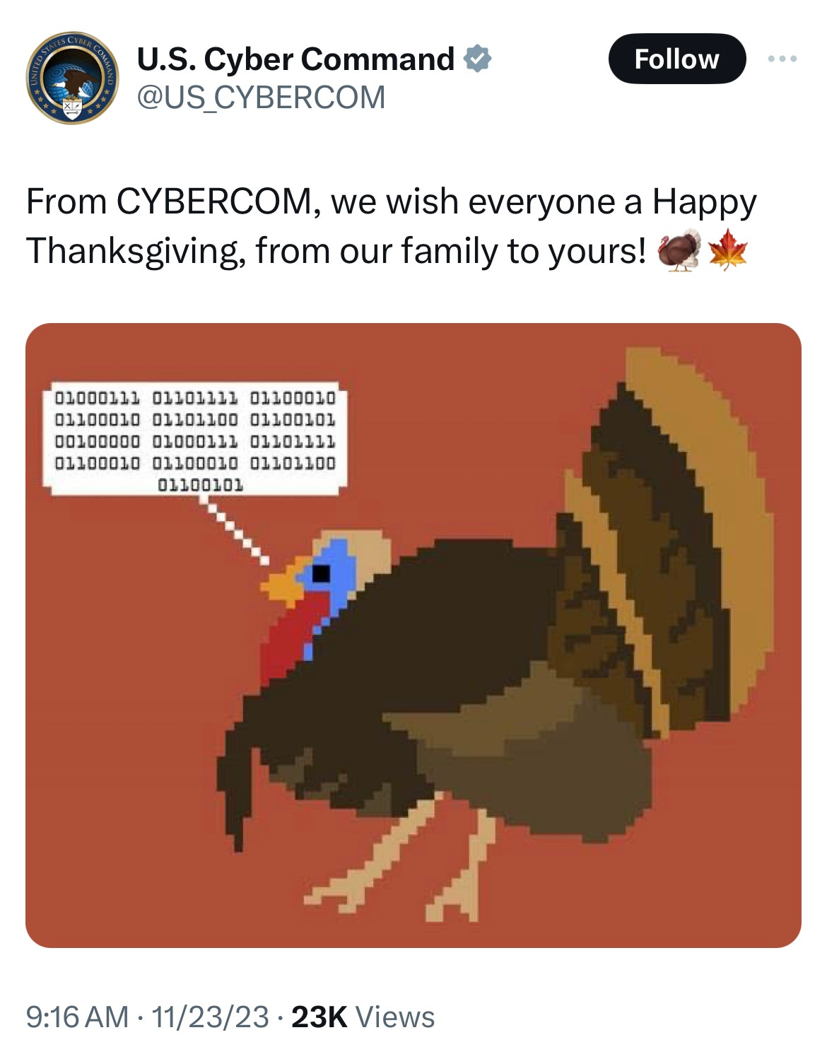 Behold Cringe Thanksgiving Tweets From Our National Security State