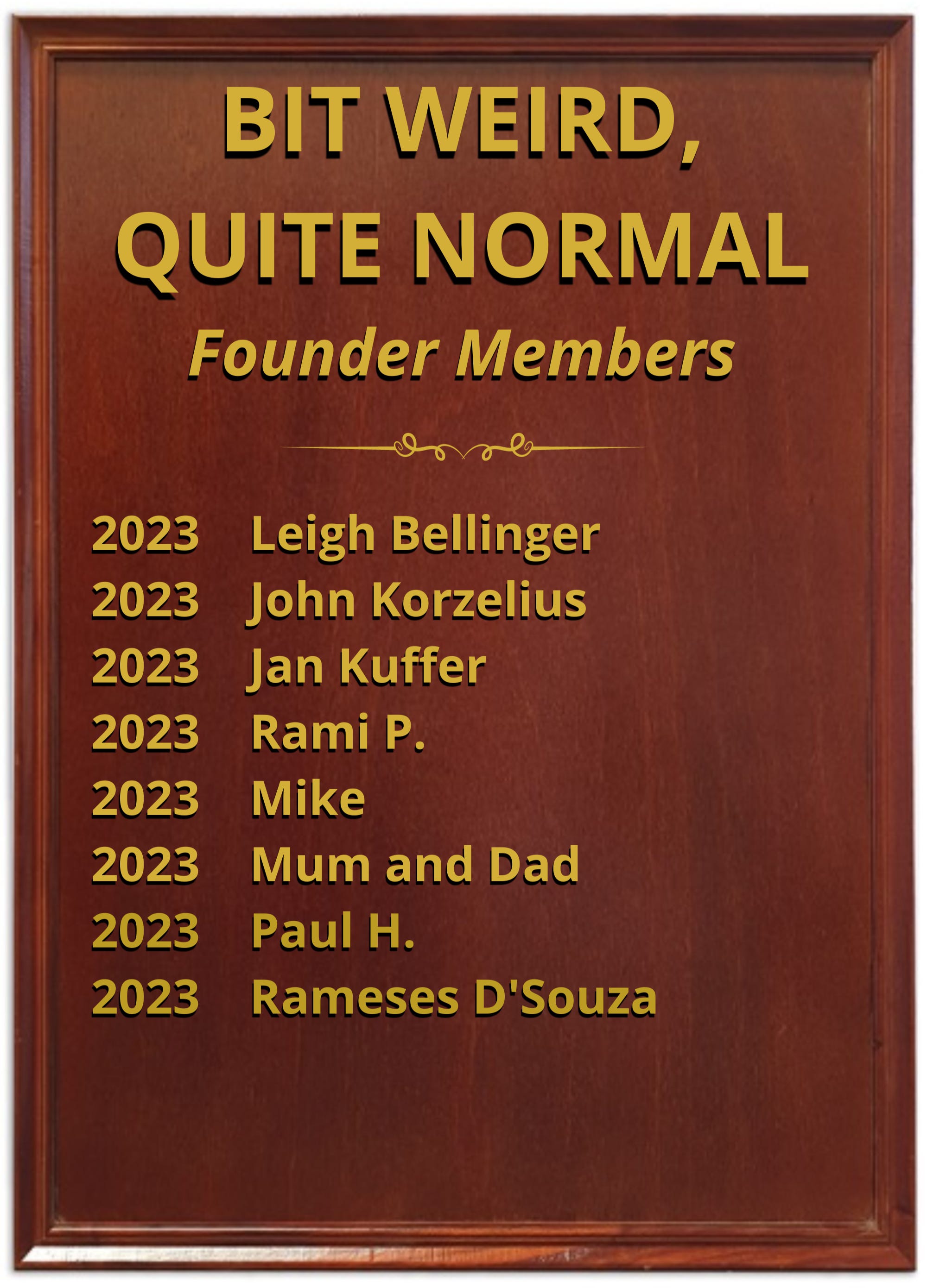 The Founder Members Honour Board - by Annabel Port