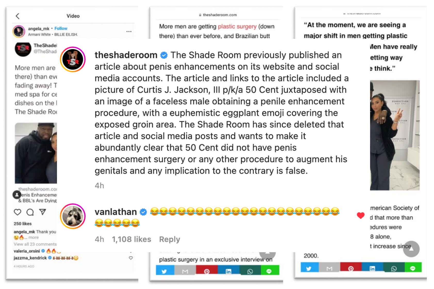Shade Room Settles 50 Cent's Penis Surgery Defamation Claim
