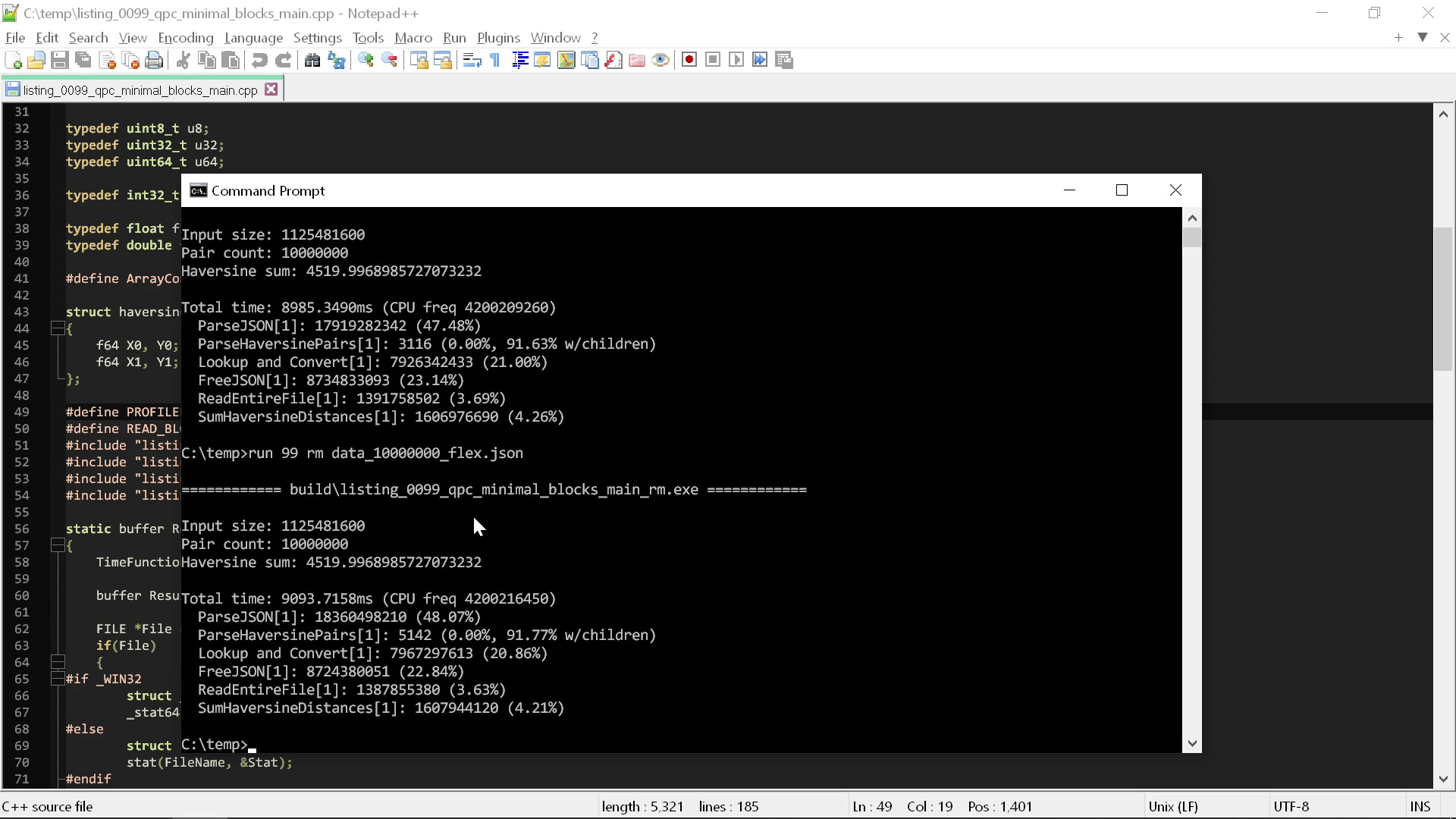 Comparing the Overhead of RDTSC and QueryPerformanceCounter