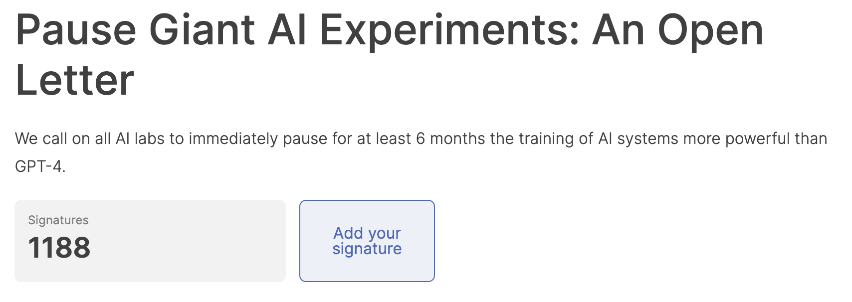 The Absurdity of the Open Letter Calling for a Pause on AI Development