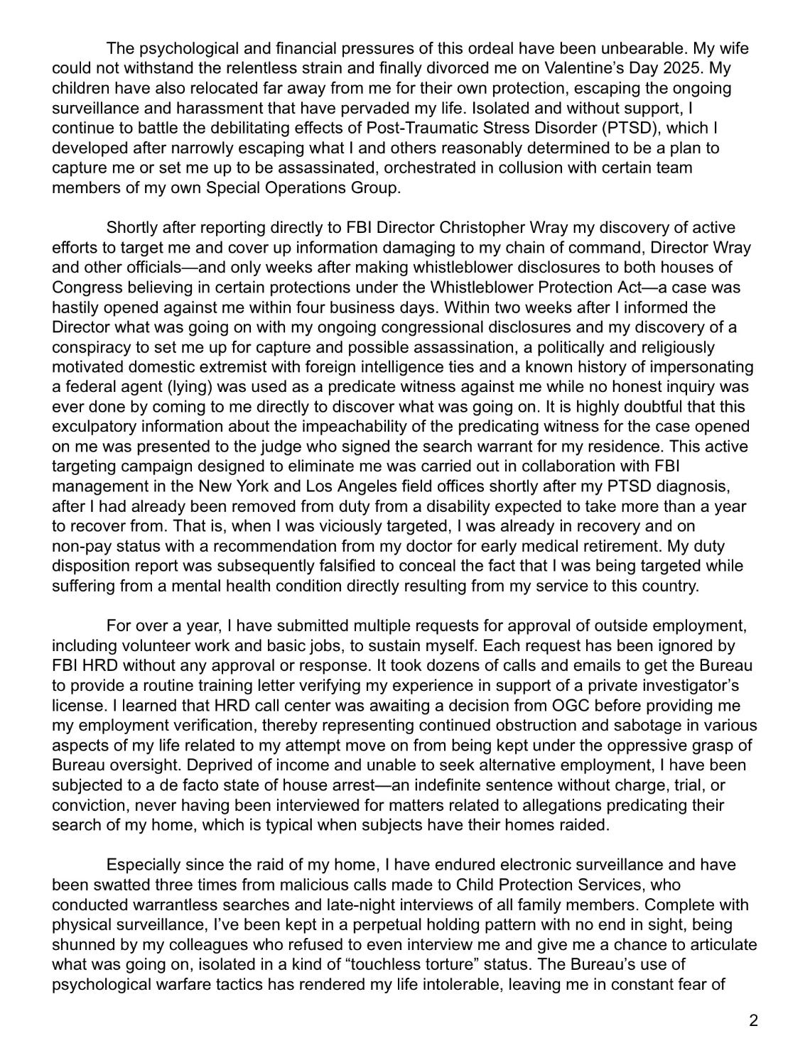 Special Agent Buma's Resignation Letter from the DOJ, and Comments on ...