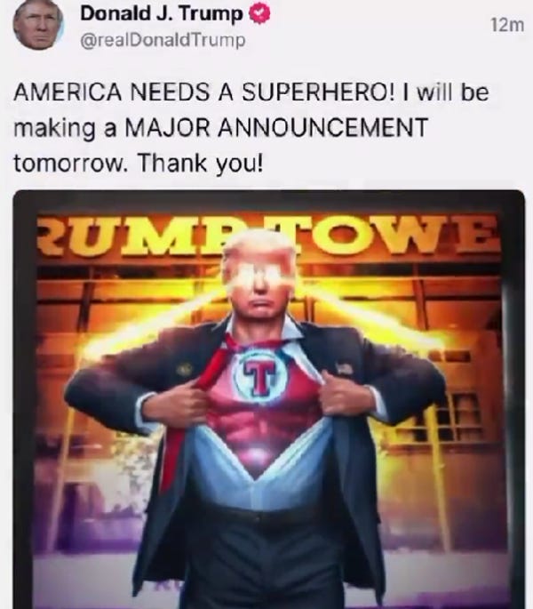 Trump Make Believing He Is Superman Again Bless His Heart