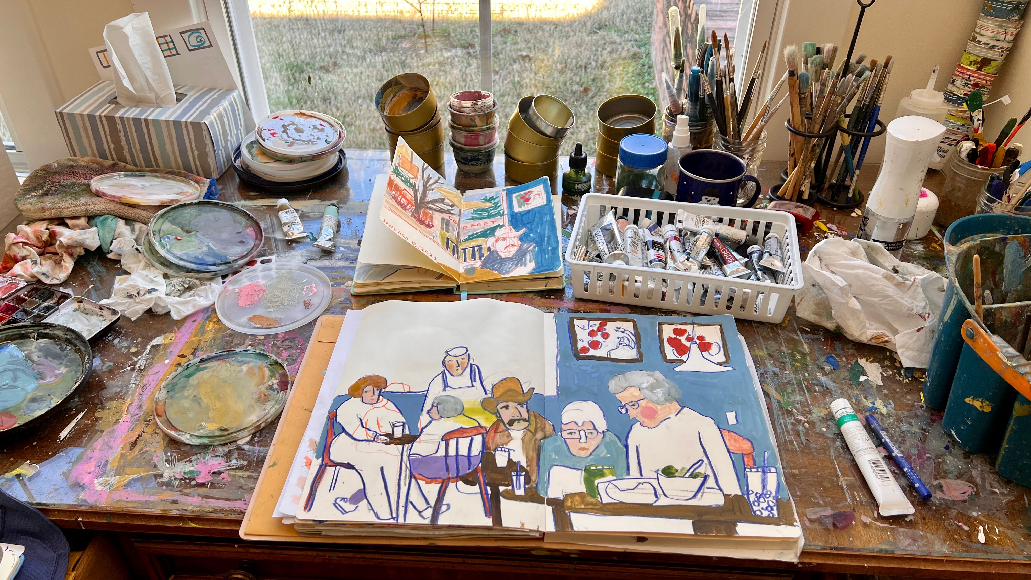 Coffee Shop Sketching - by Sandi Hester - An Artist's Life