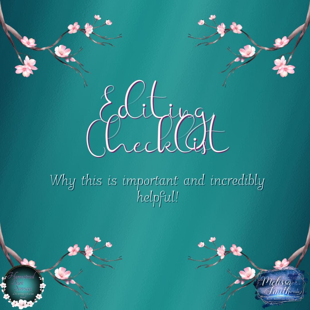 Make an editing checklist - by Melissa Smith