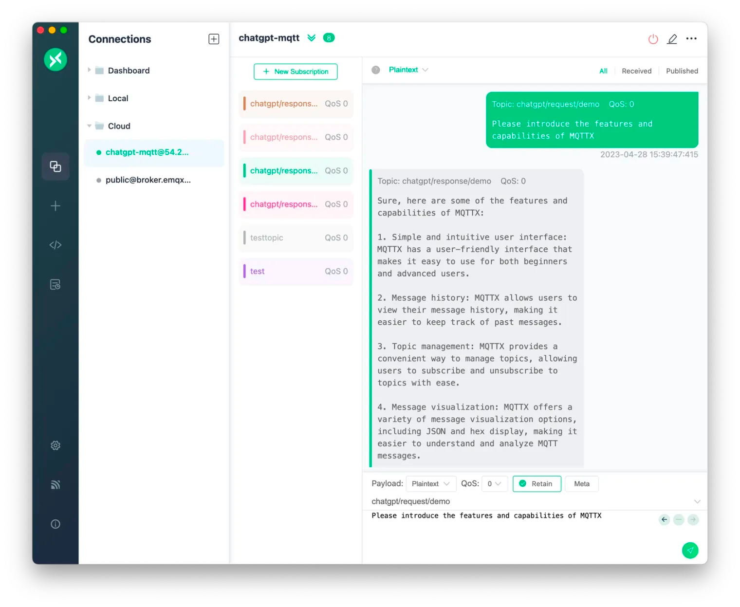 MQTTX: Open-Source All-In-One MQTT Client Toolbox for Testing and Debugging