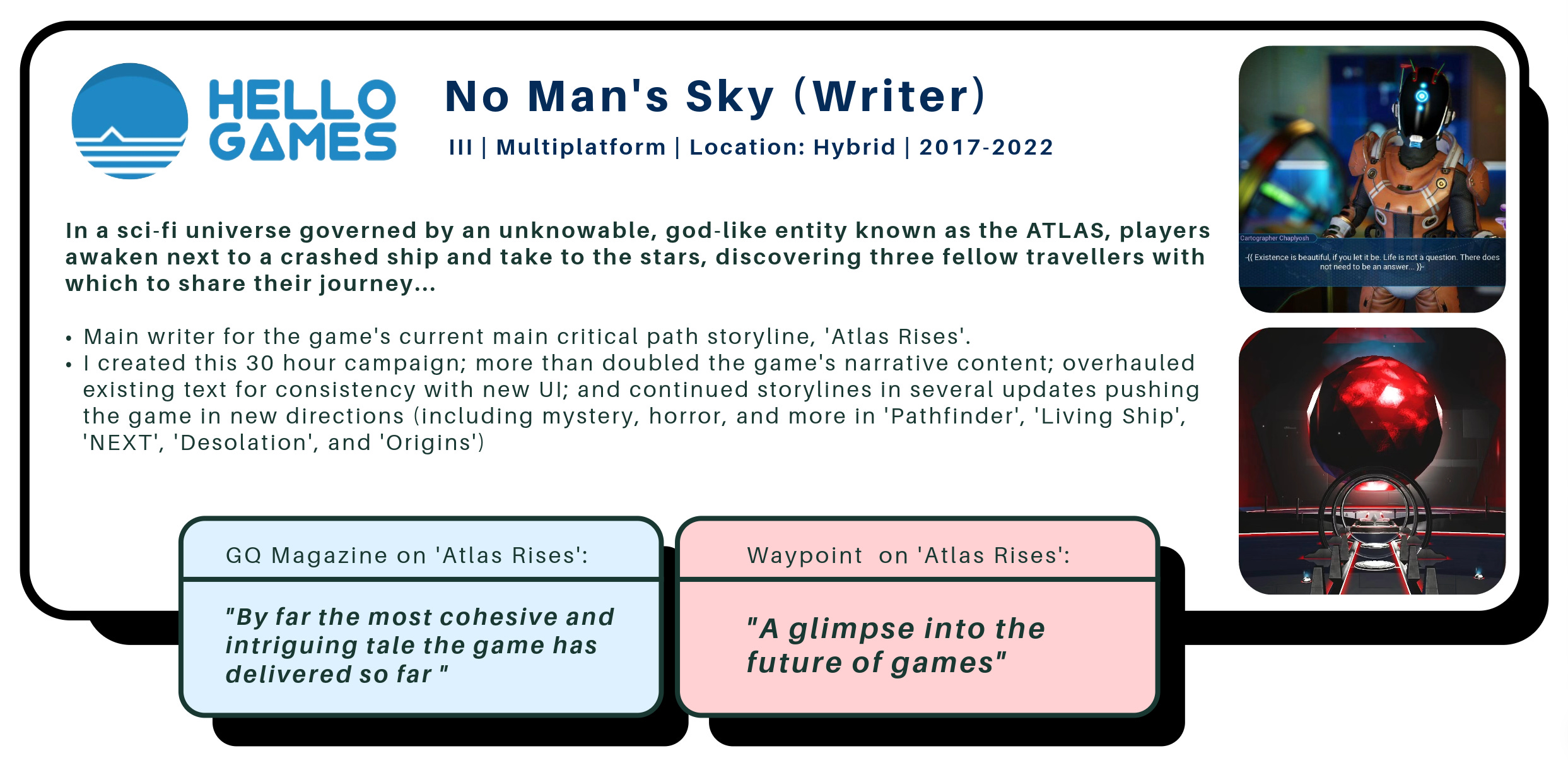 your game writing portfolio isn't working (yet): pdf writing samples