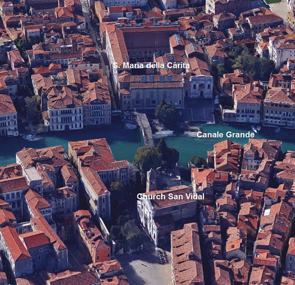 Canaletto. "Akmenskaldžių kiemas". Paveikslo analizė