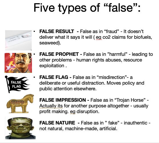 How to think about False Solutions in the Food System – an introduction.