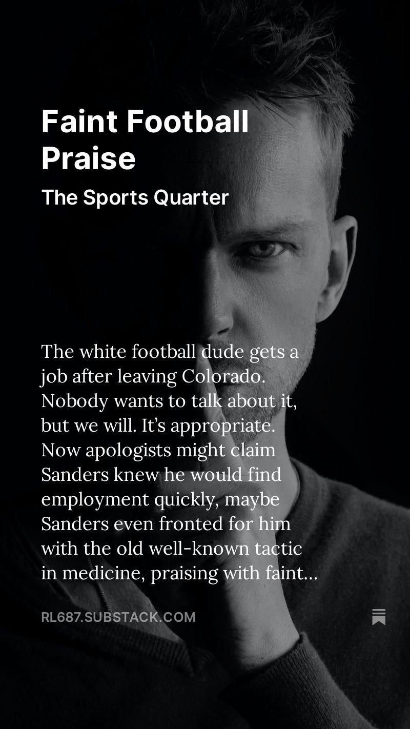 Faint Football Praise - by howdydoit - The Sports Quarter