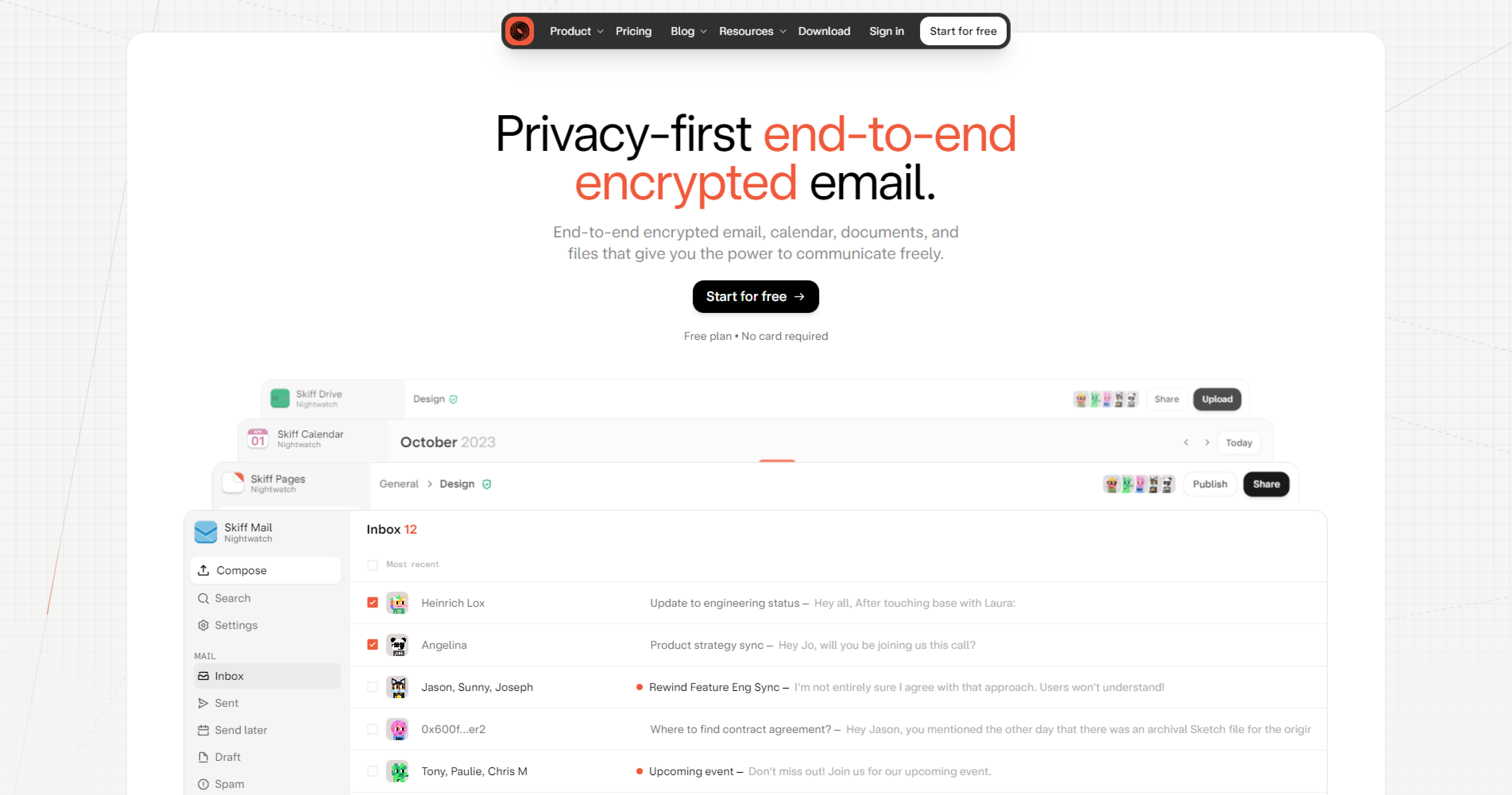 Skiff - Mail, Drive, Pages, and Calendar - by Romio