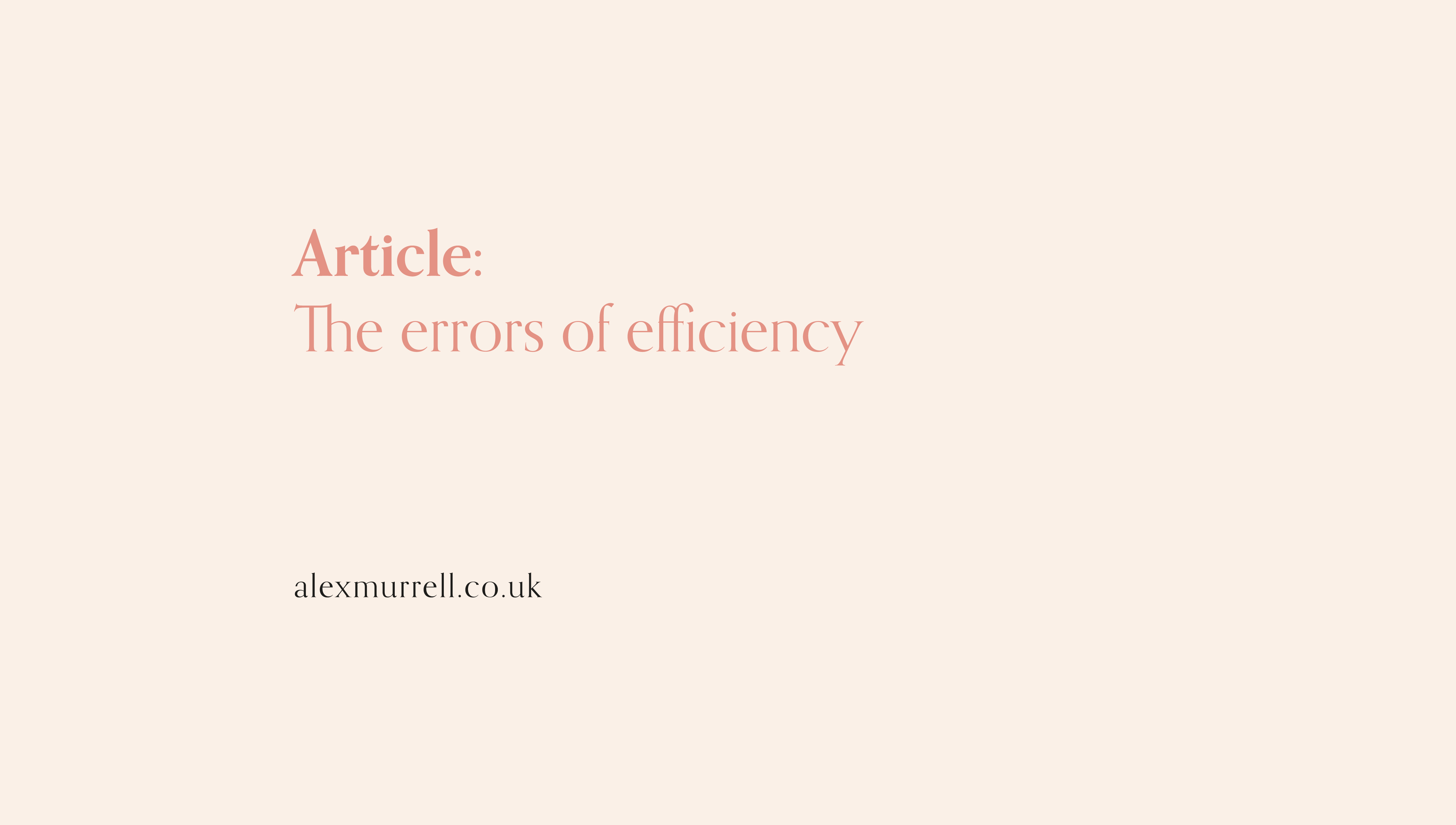 Alex Murrell: Edition #004 - by Alex Murrell