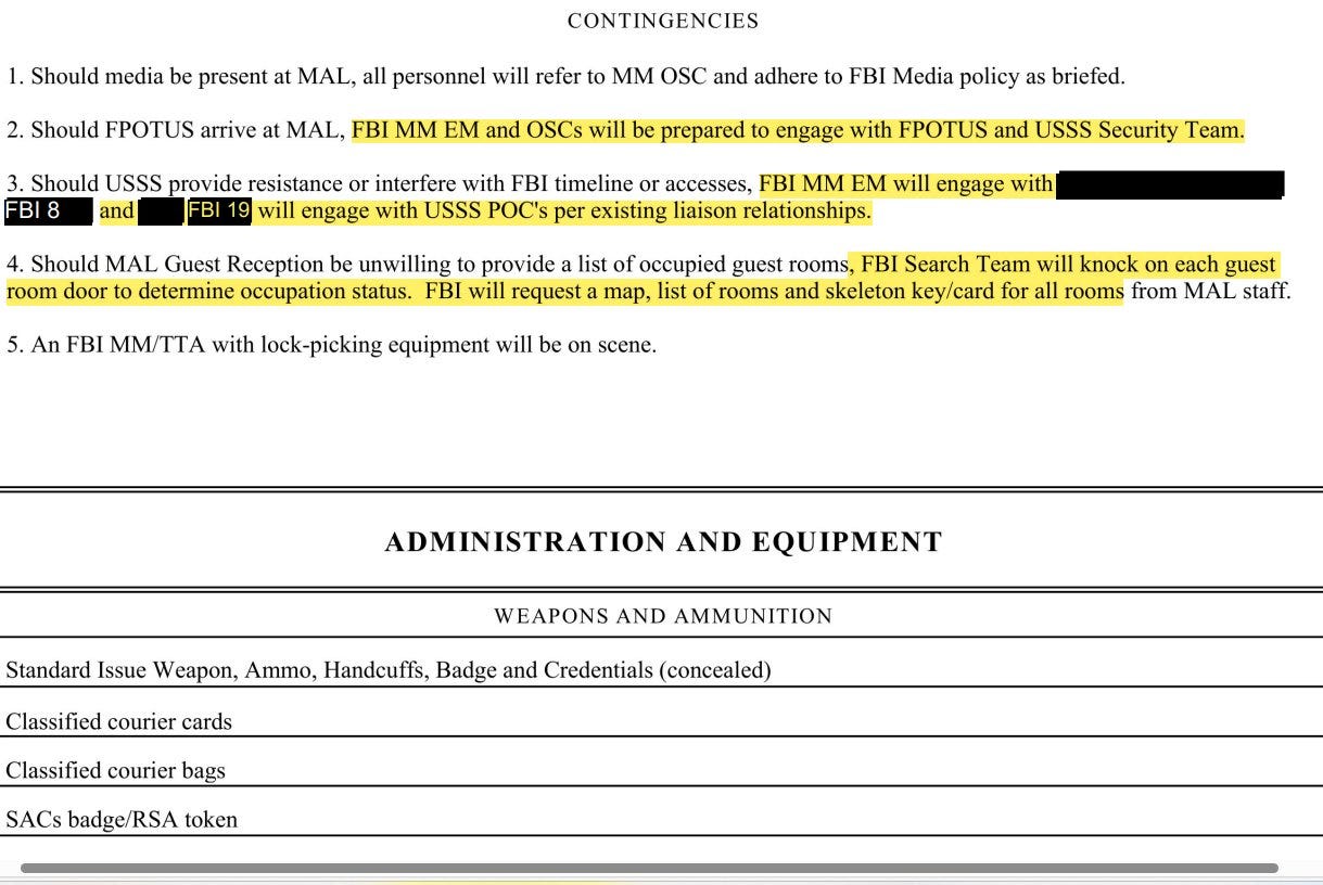 The FBI Was Authorized to Use Lethal Force in the Mar a Lago Raid.