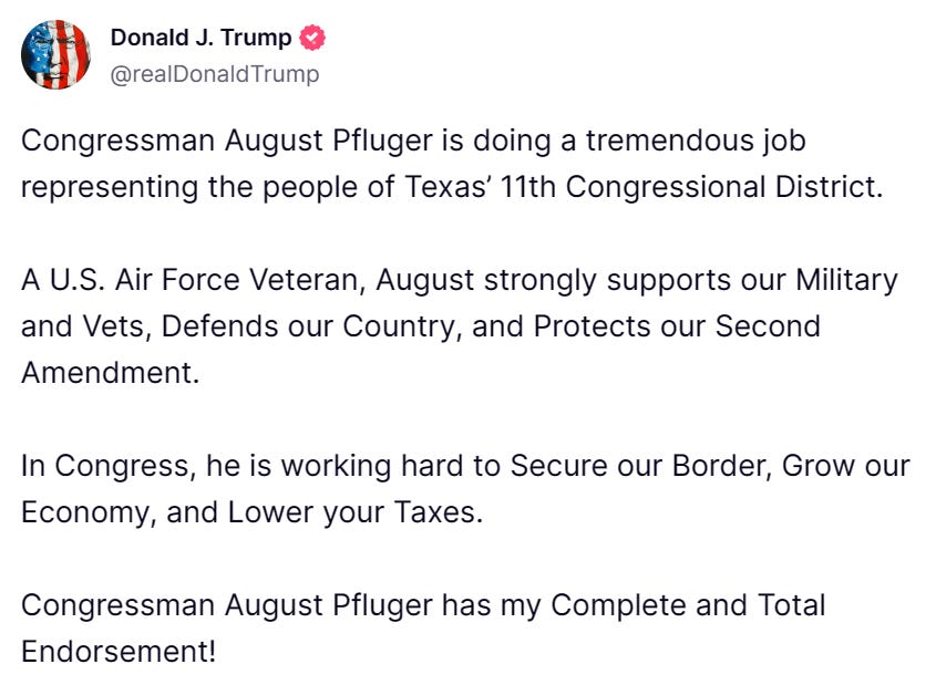Trump Rolls Out Texas Endorsements - by Merissa Hansen
