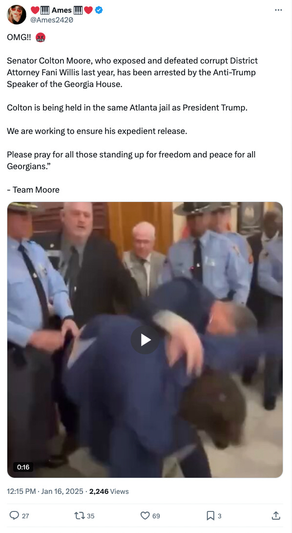 Georgia Representative State Senator Colton Moore was Jailed for Trying ...