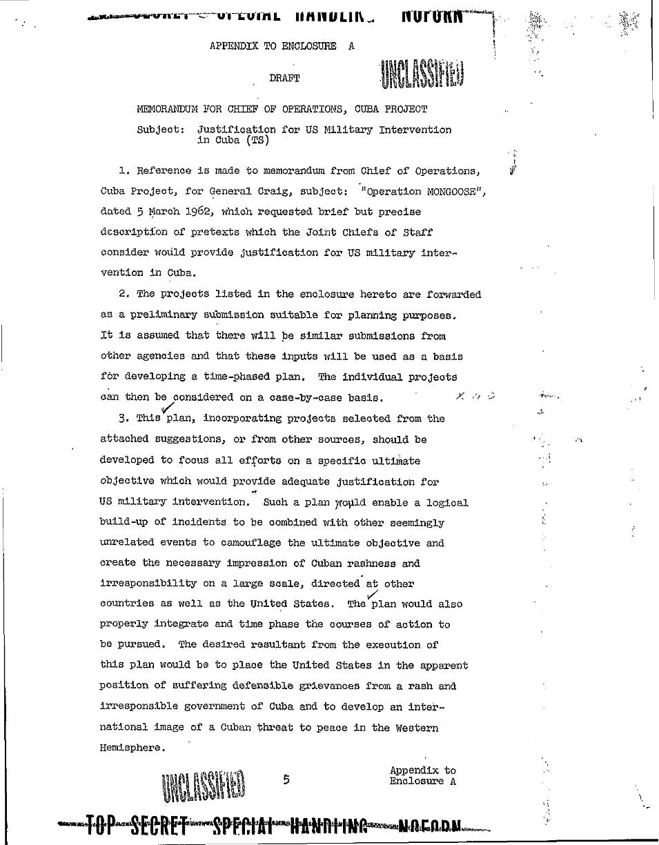 Operation Northwoods Unclassified Document