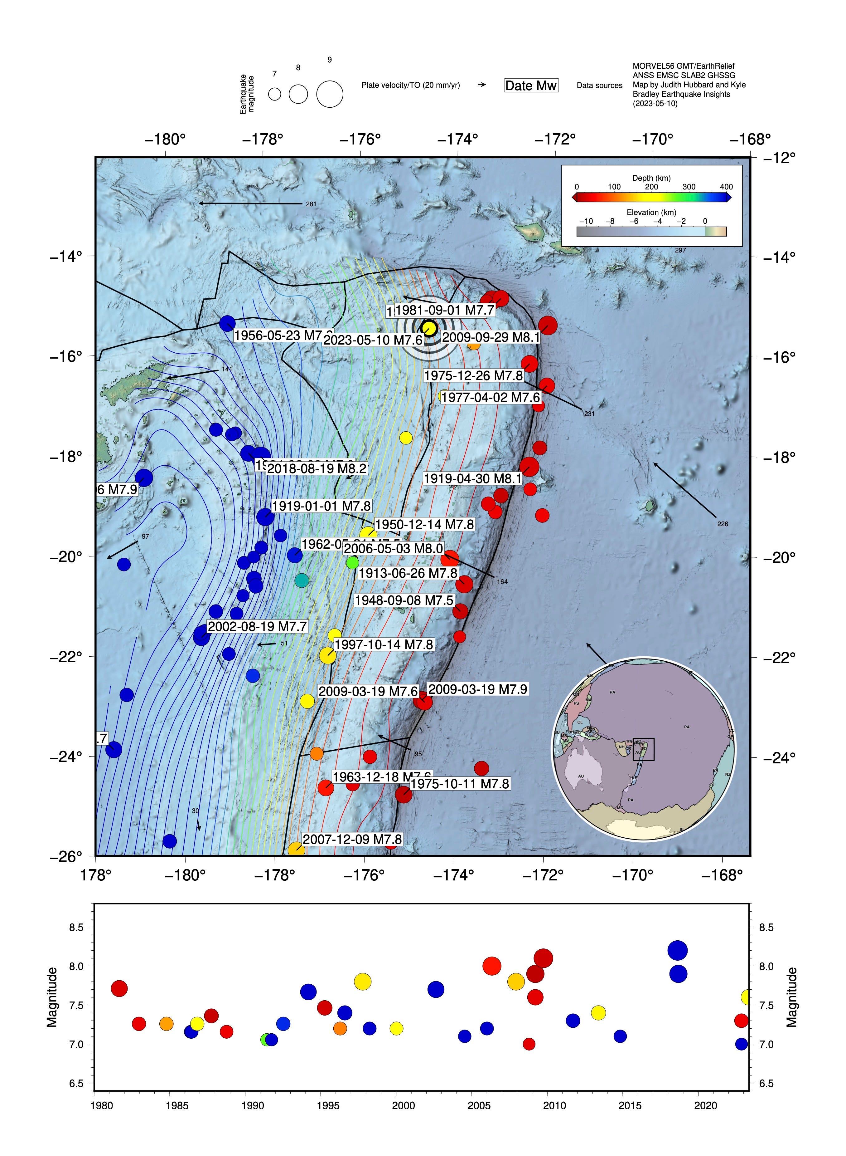 M7.6 earthquake occurred within subducting Pacific slab in the South ...