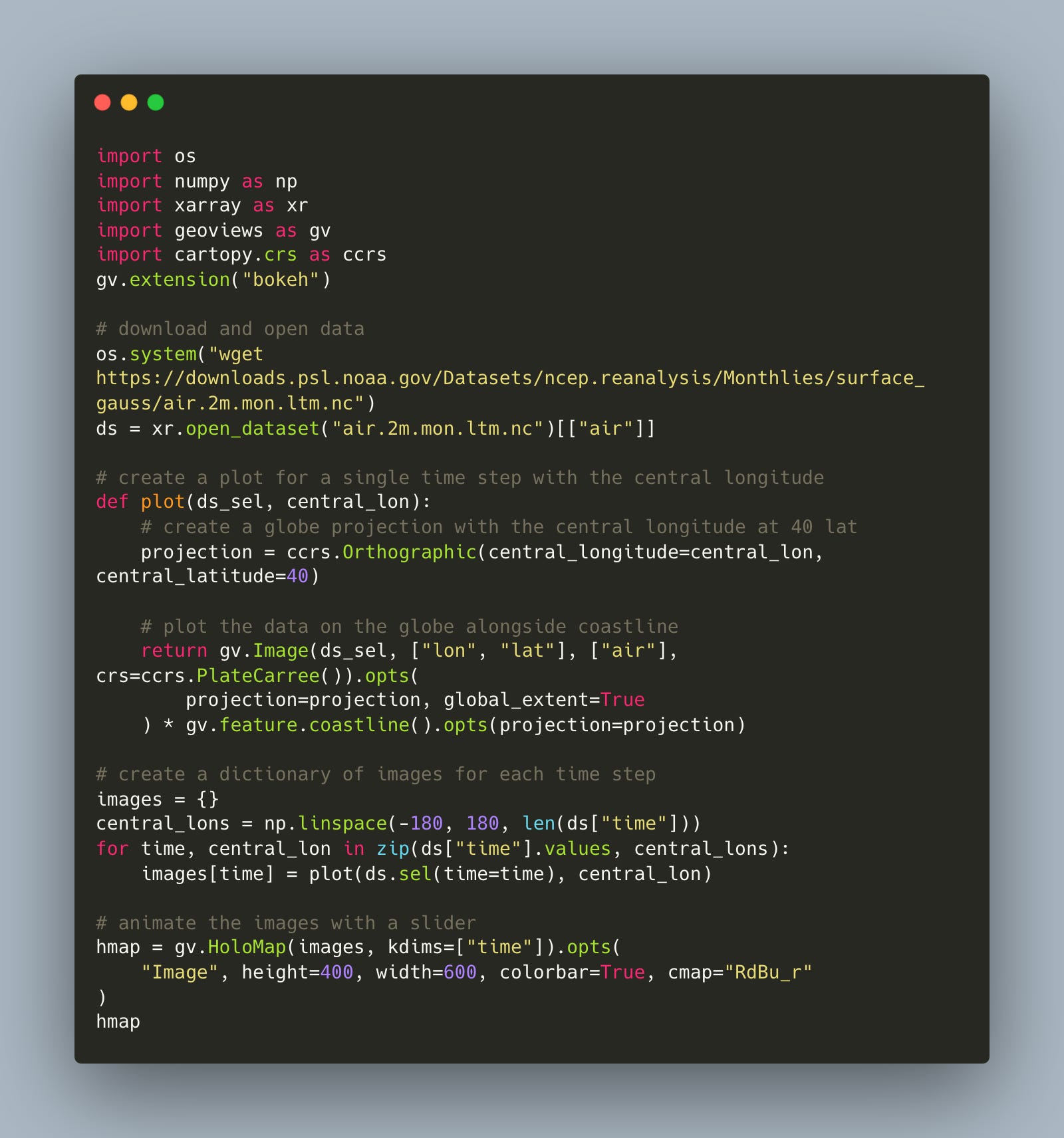 116. Want to display a rotating globe with your data?