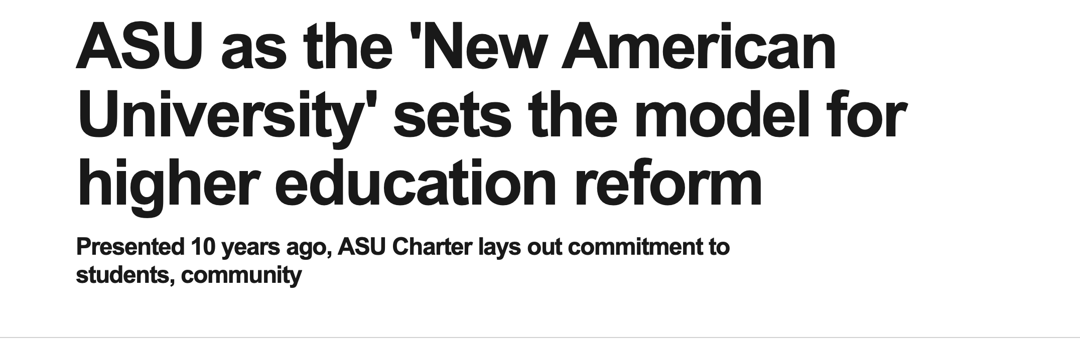 Is ASU a model for reform? - by Dr. Owen Anderson