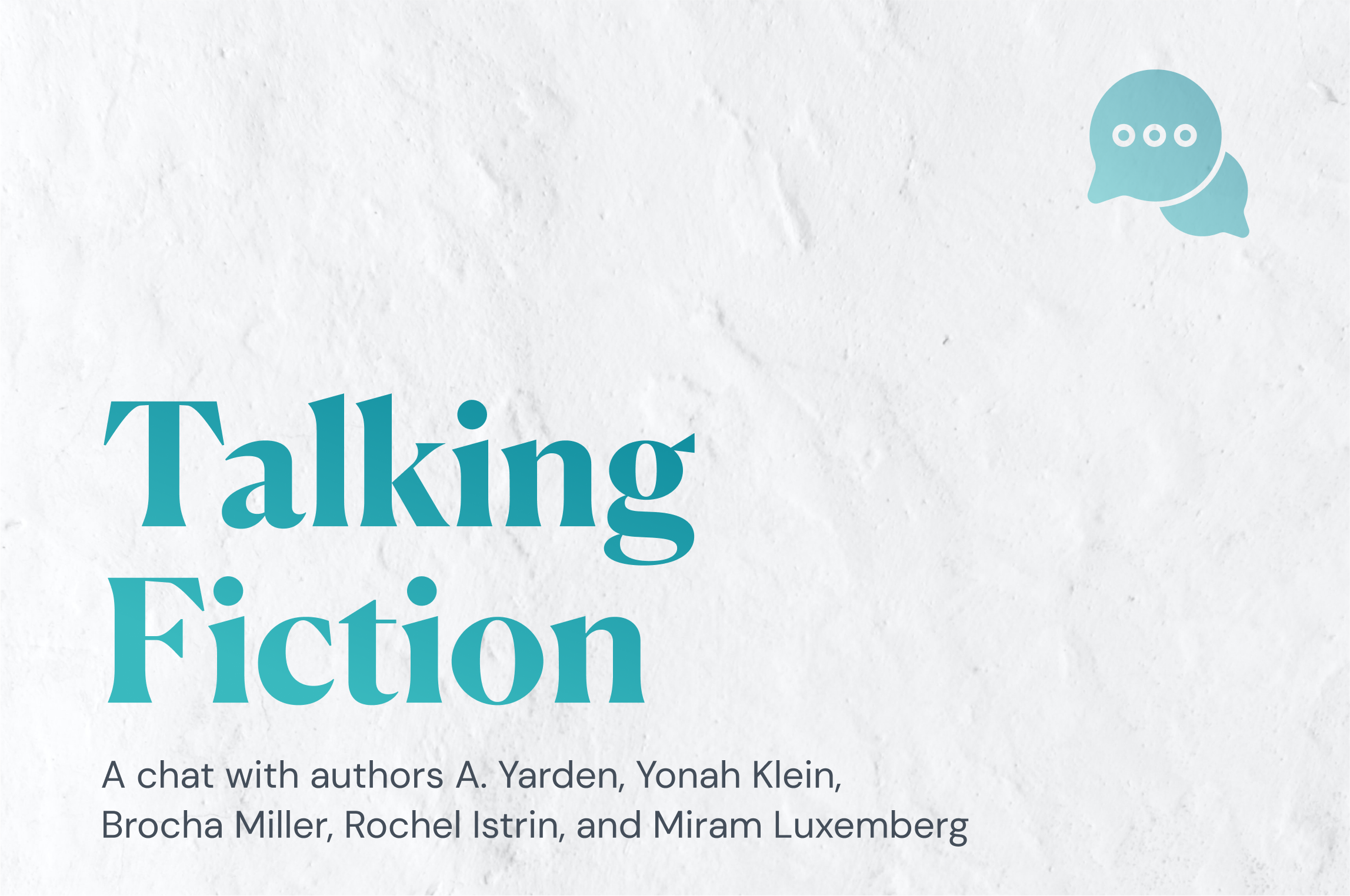 Talking Fiction - The Frum Books Newsletter