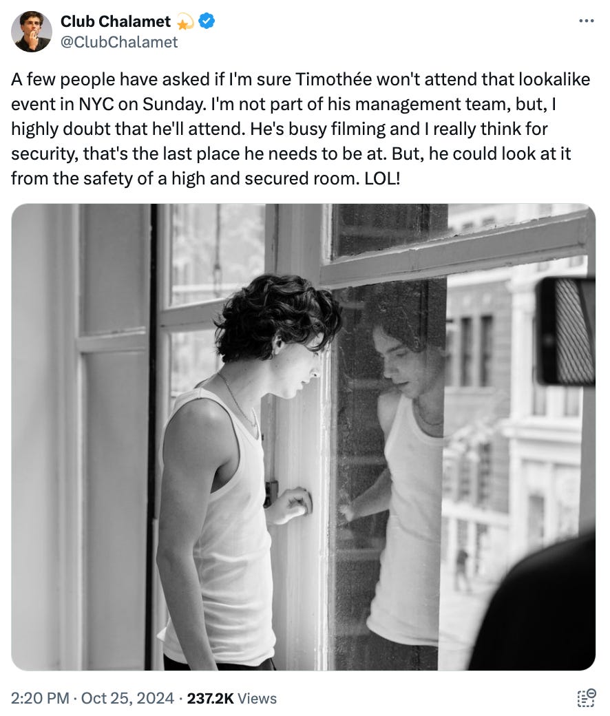 And If I Said The Timothée Chalamet Lookalike Contest Benefited Club ...