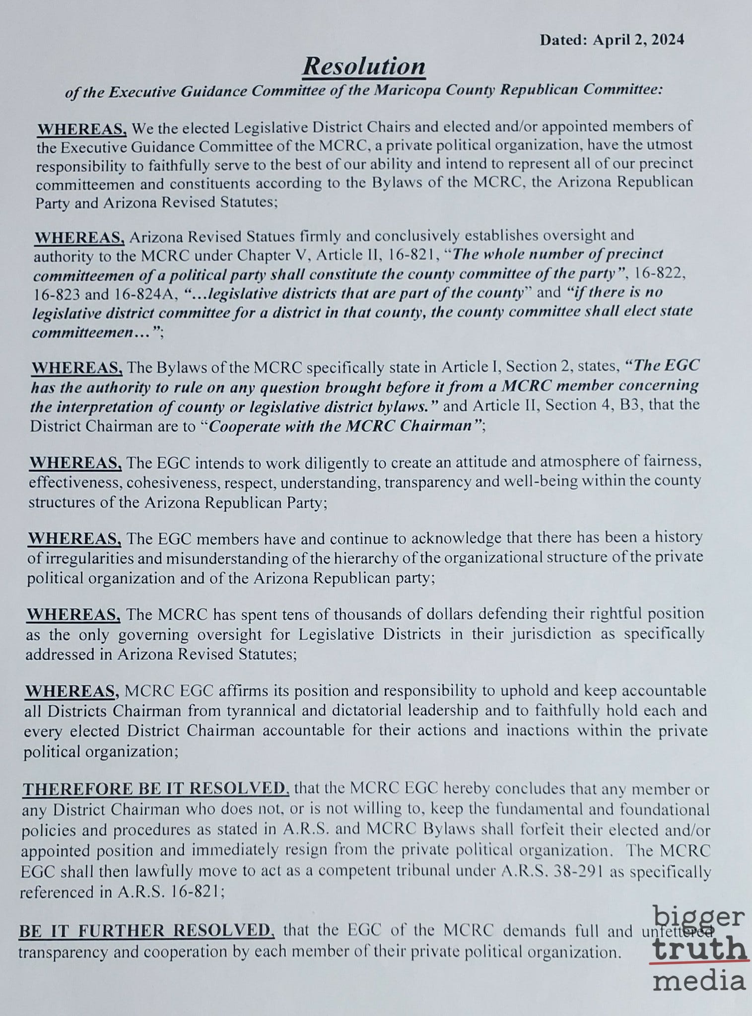 Maricopa County GOP passes resolution giving itself the power to hold ...