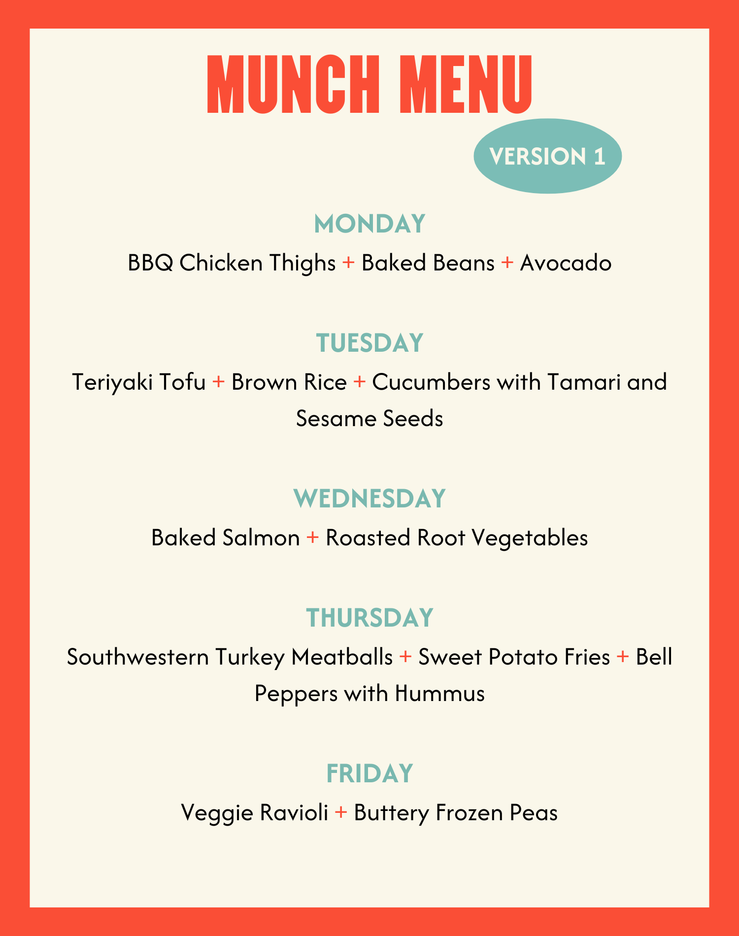 Munch Menu V.1 - by Phoebe Lapine - Munch Menus