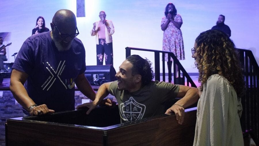 A Gallery Of The Faithful Gathering For Church. Album 47