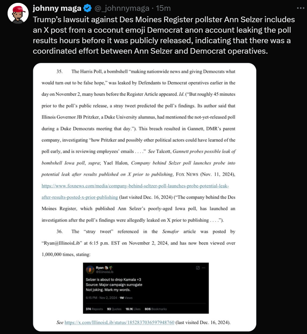 President Trump to Sue Des Moines Register over Selzer Poll