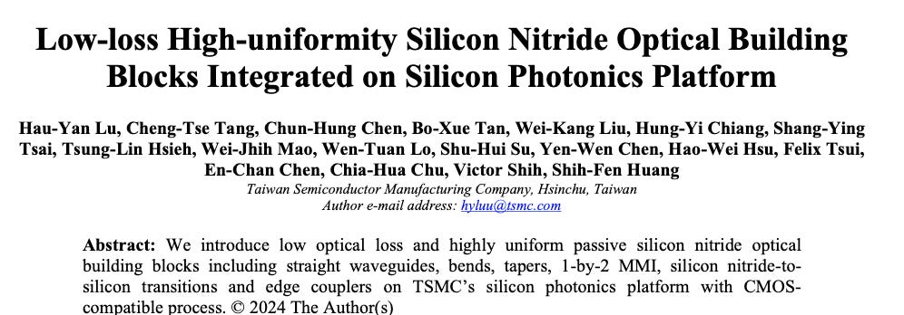 OFC50: The Era of High-Speed Silicon Photonics Has Arrived! TSMC’s SiN ...