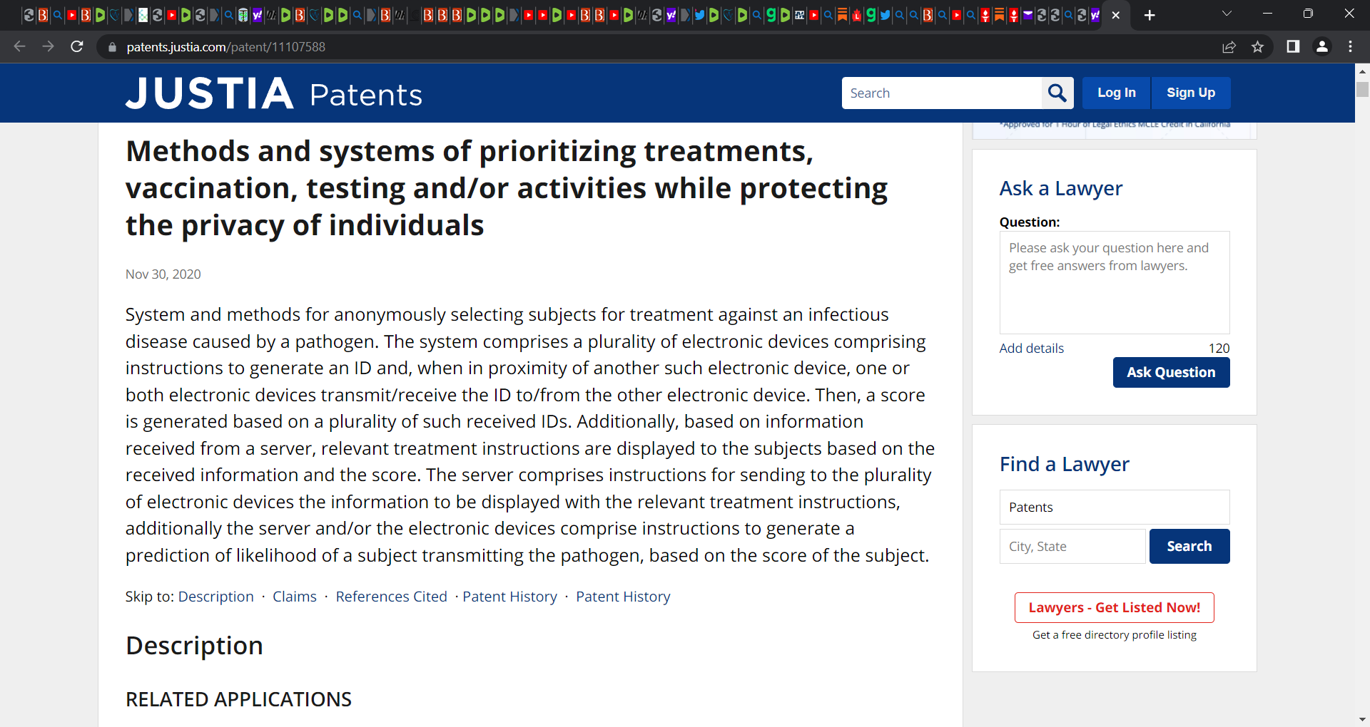 Is the Pfizer patent that was granted in 2021 for cellular tower ...