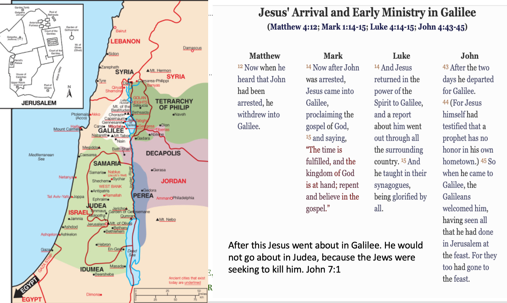 Jesus' Ministry in Galilee...preparing for the Cross