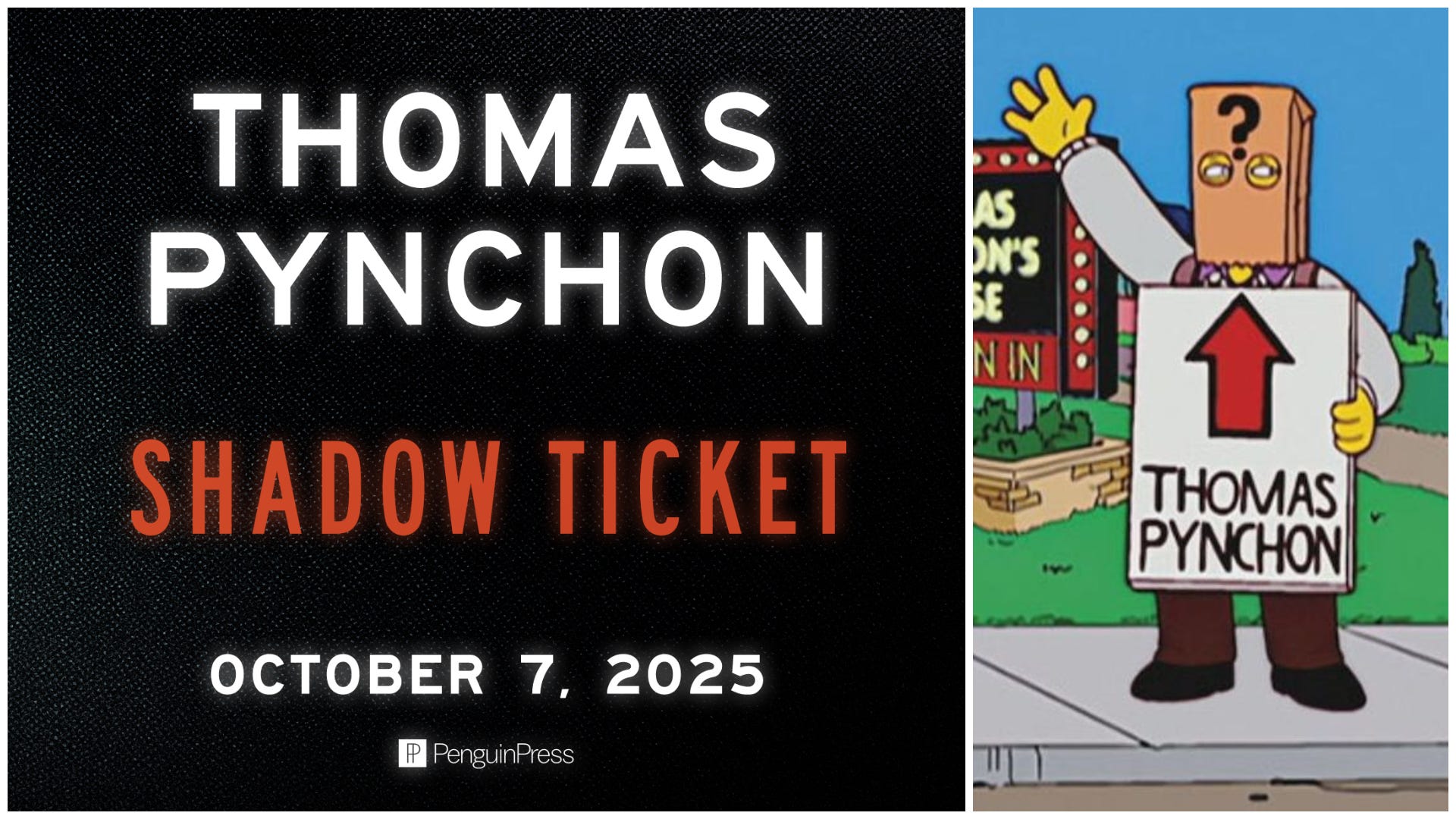 New Thomas Pynchon novel 'Shadow Ticket' coming October 7