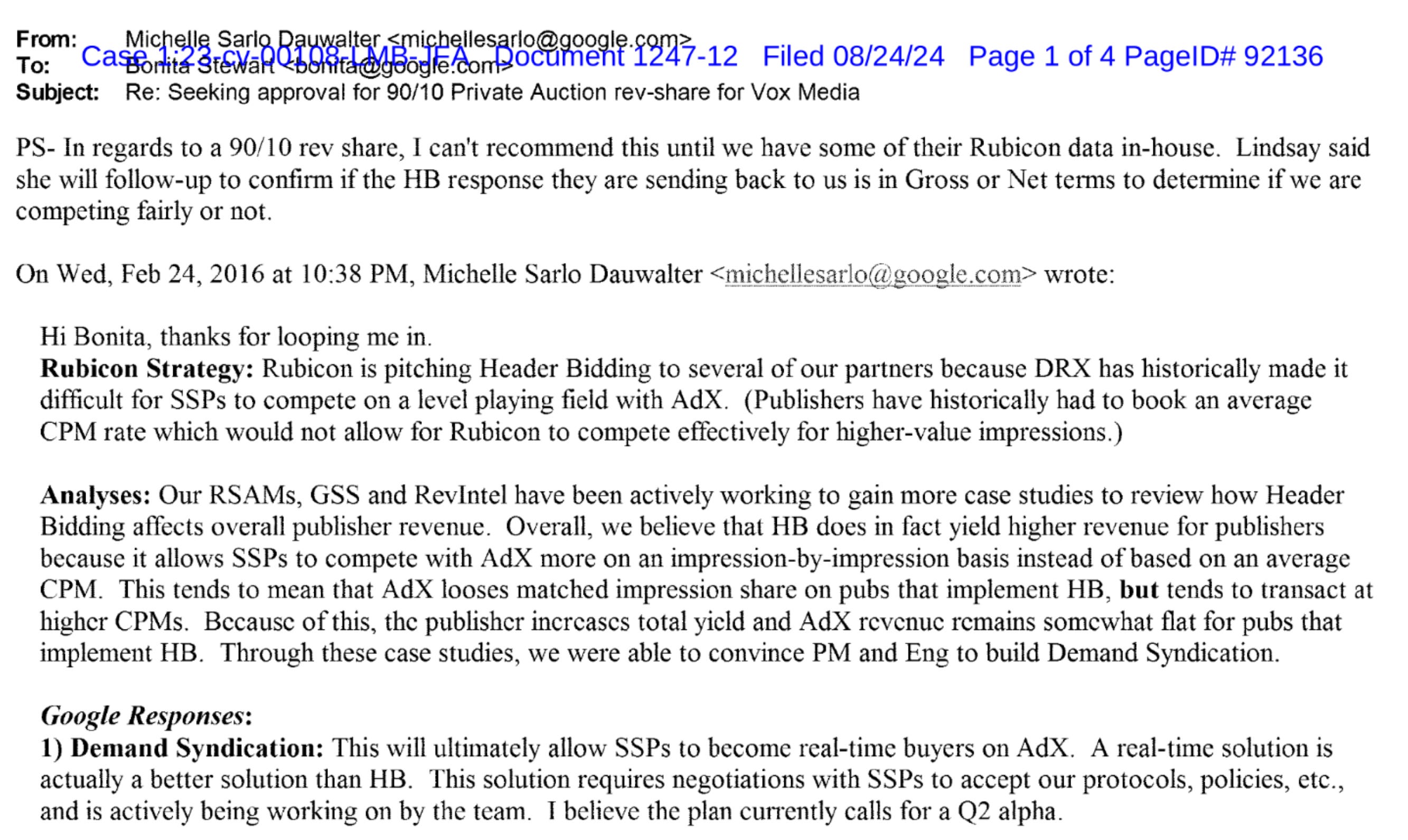 Google’s Lawyers Pitch Competing Explanation of Ad Bidding, Reframe Case in Strong Day for Defense