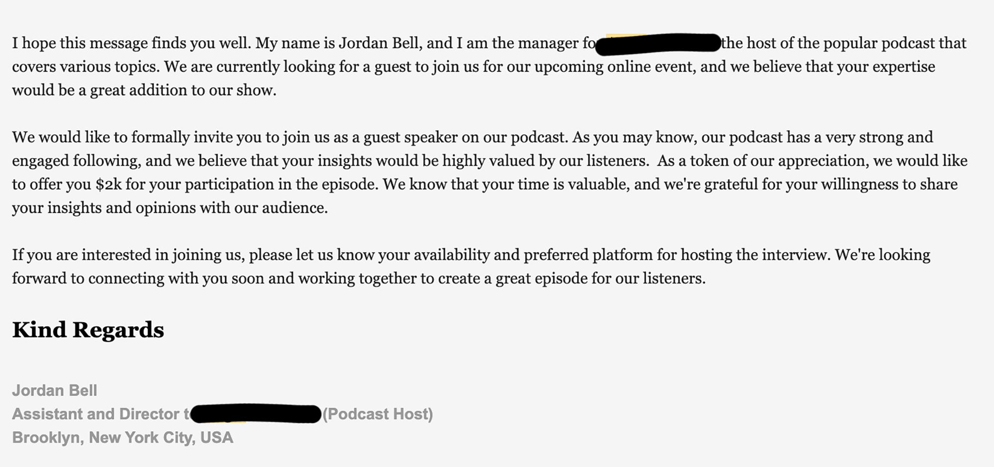Beware of This Sneaky Podcast Invitation Scam
