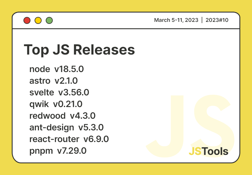 ⭐2023#10: Ant-Design v5.3, Astro: v2.1, Qwik v0.21
