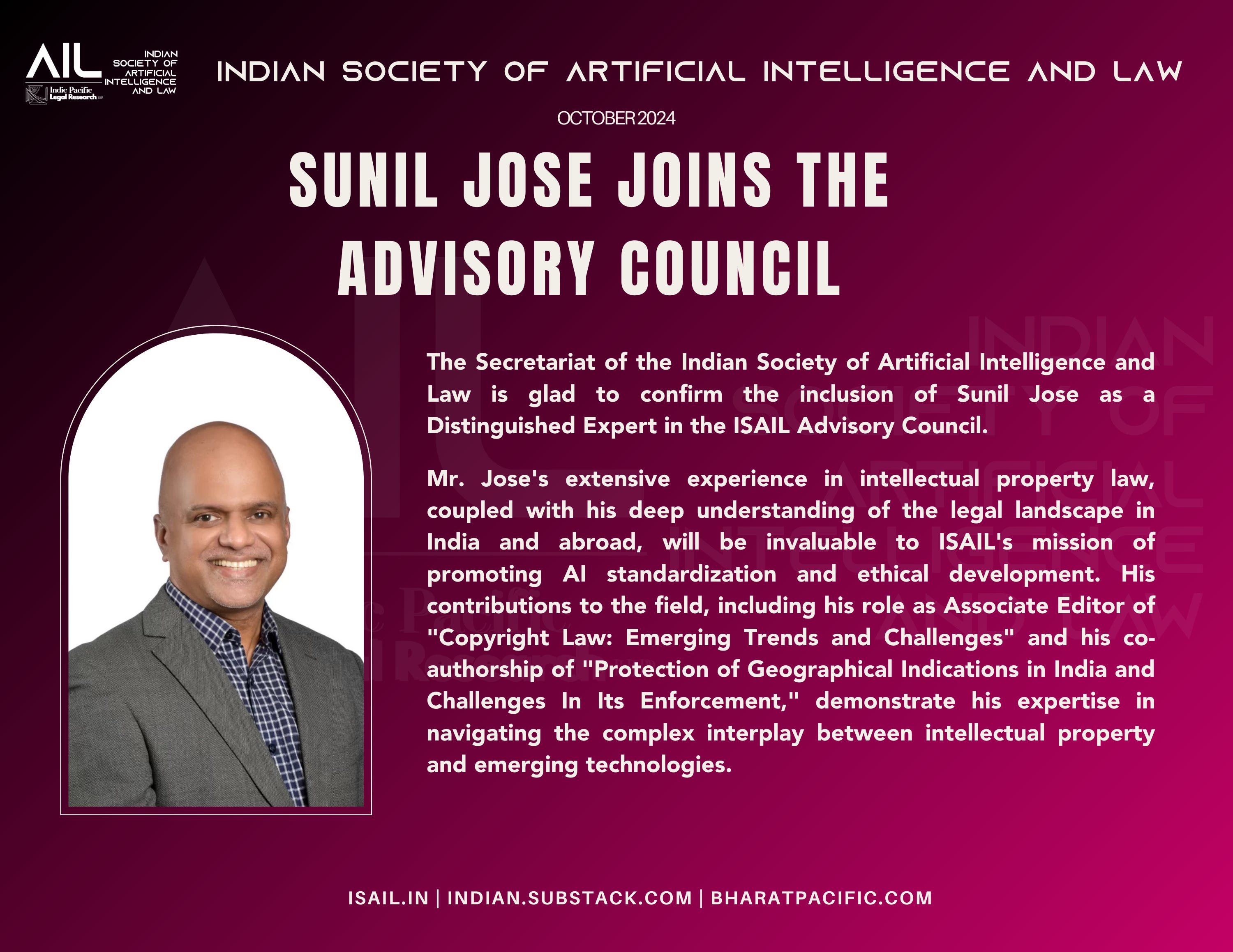Sunil Jose Joins the ISAIL Advisory Council