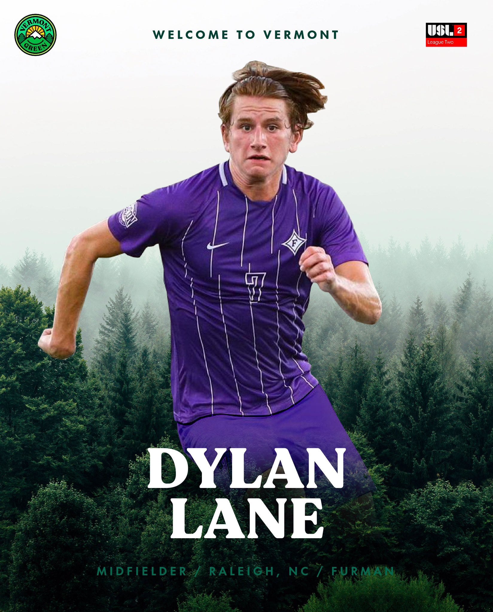 Vermont Green FC Sign Dylan Lane - by Sam Minton