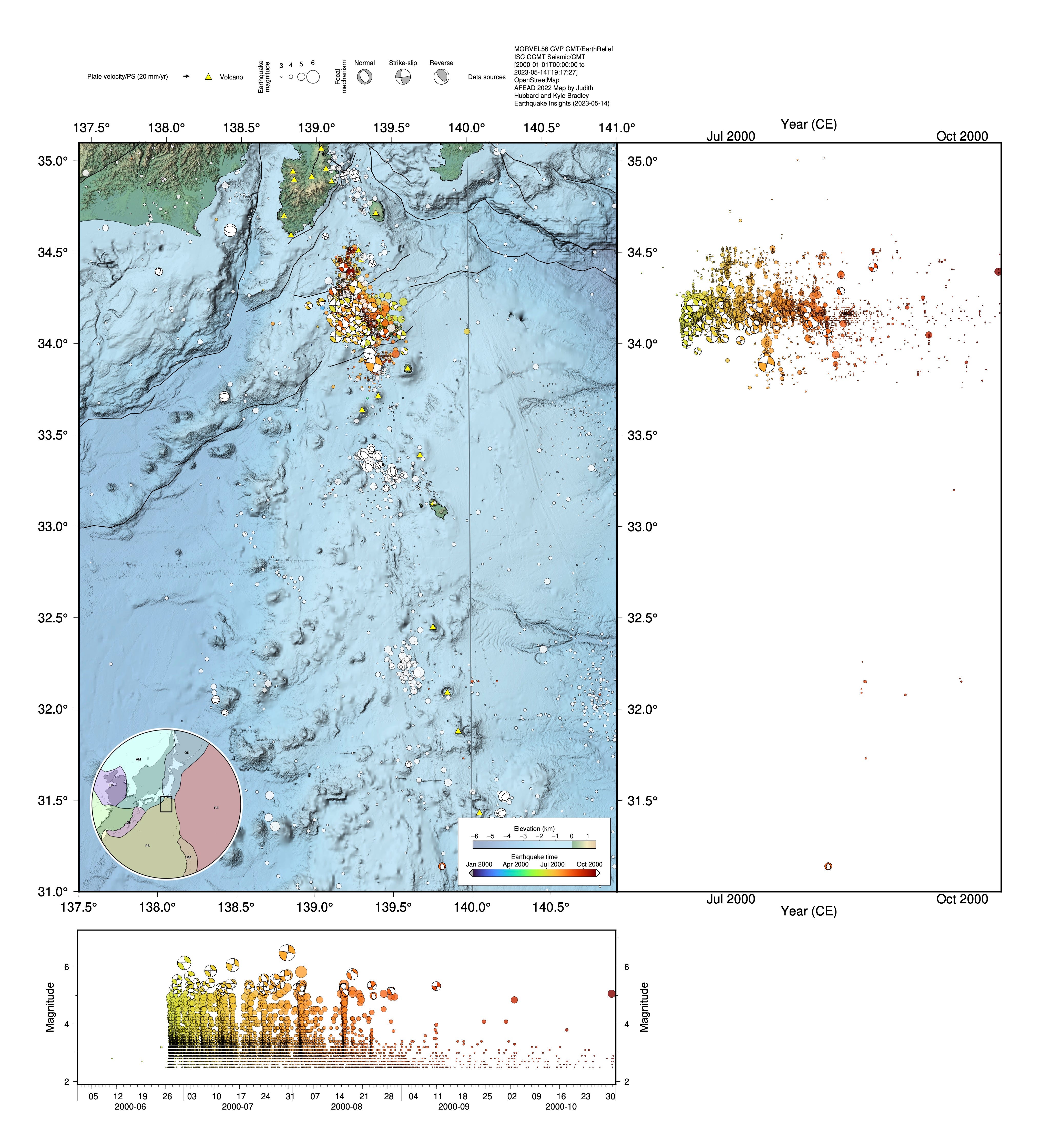 Cluster of earthquakes south of Japan illuminate back-arc spreading as the old, cold Pacific ...