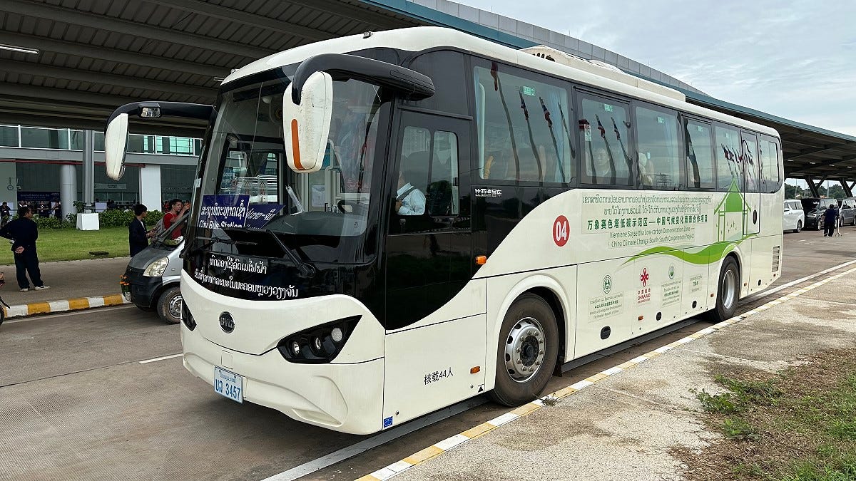Riding the train from Bangkok to Vientiane