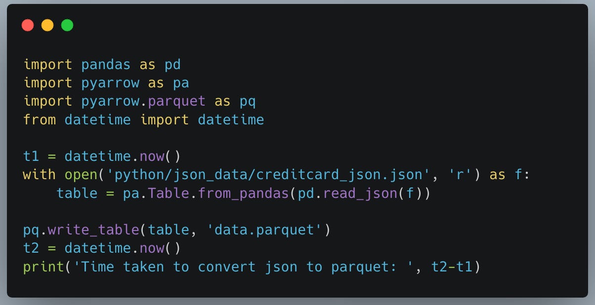 Json -> Parquet. Python vs. Rust. - by Daniel Beach Json -> Parquet. Python vs. Rust. - by Daniel Beach