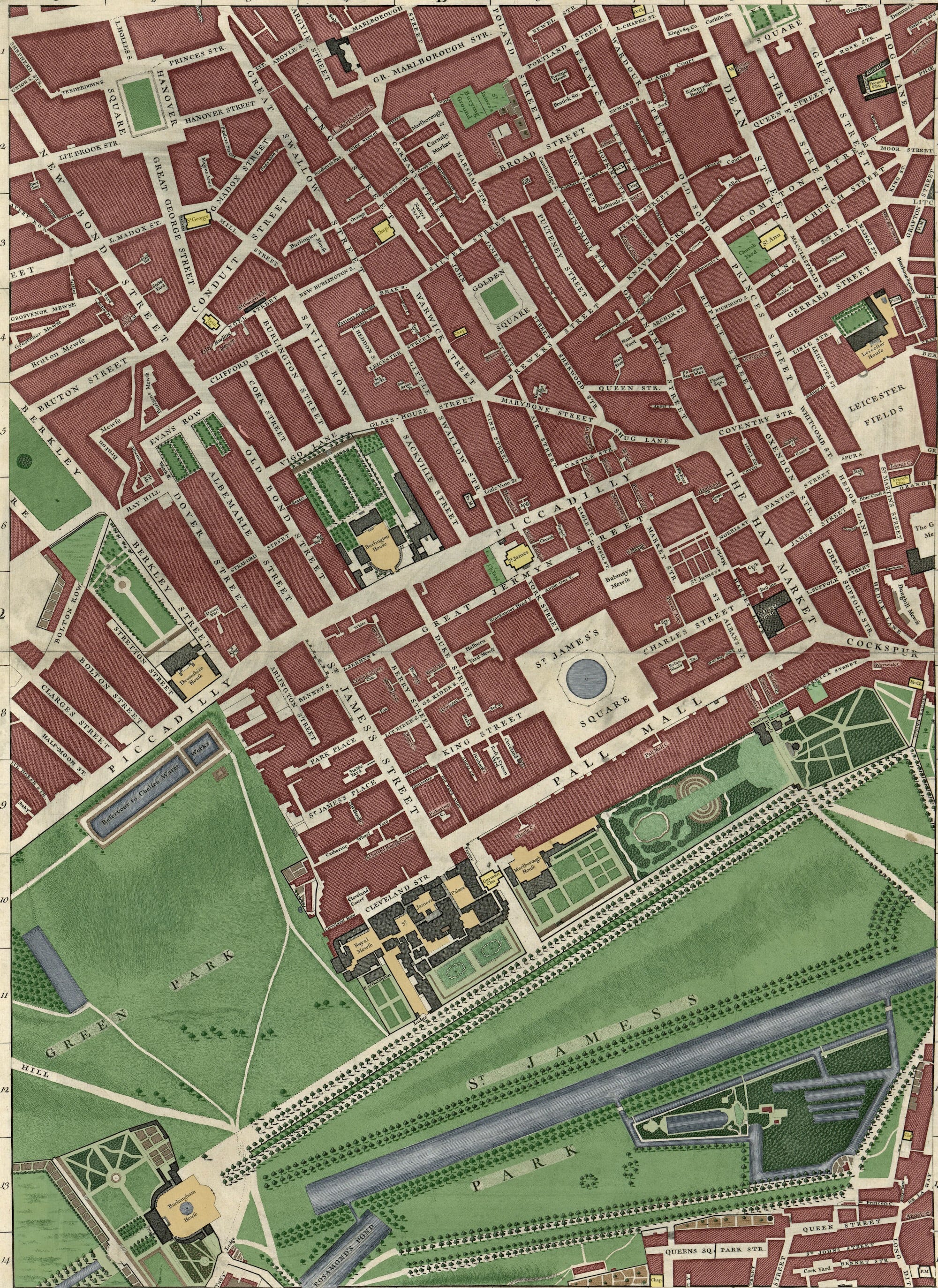 1746 In Colour: Soho, Mayfair, St James's - by Matt Brown