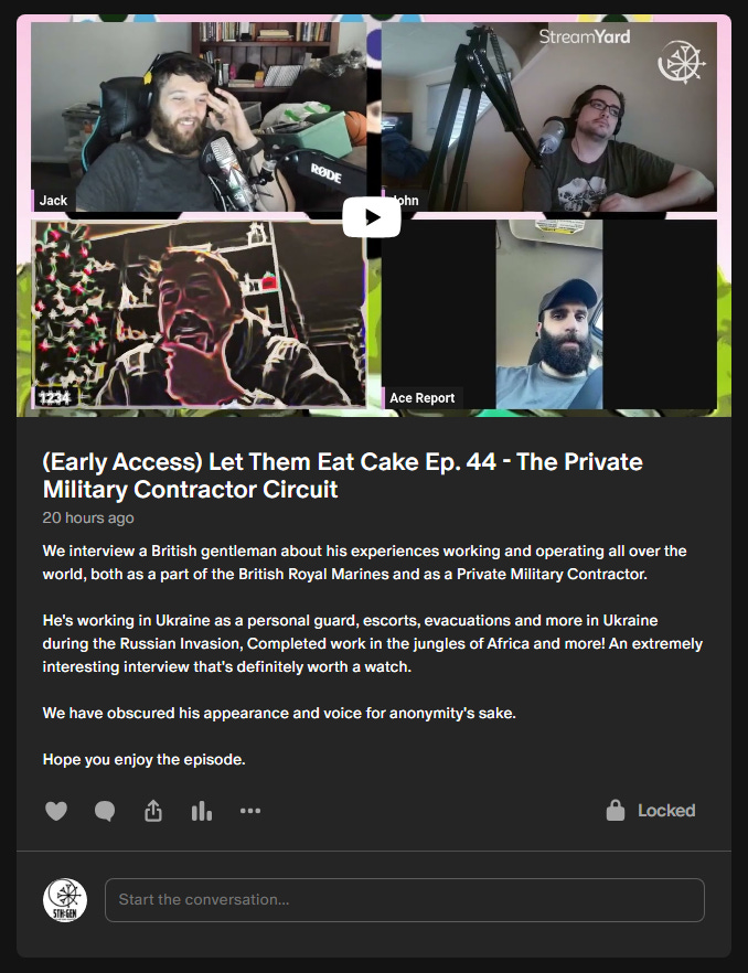 Patreon Early Access: Let Them Eat Cake 044 - The Private Military ...