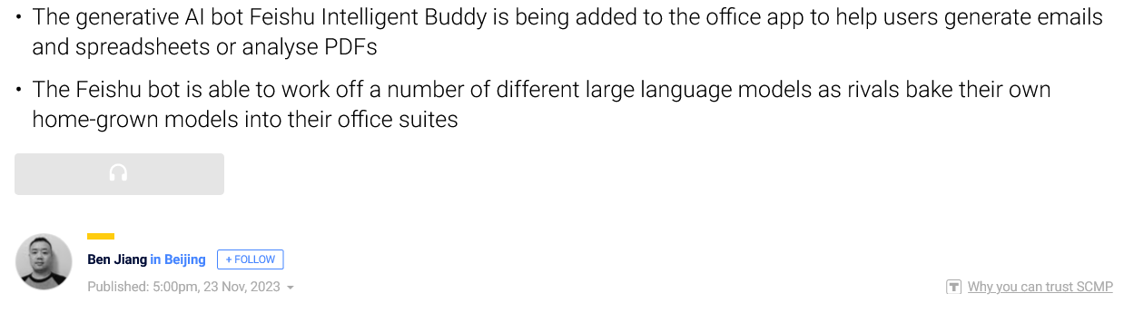 ByteDance adds AI assistant to office tool Feishu, joining rivals ...