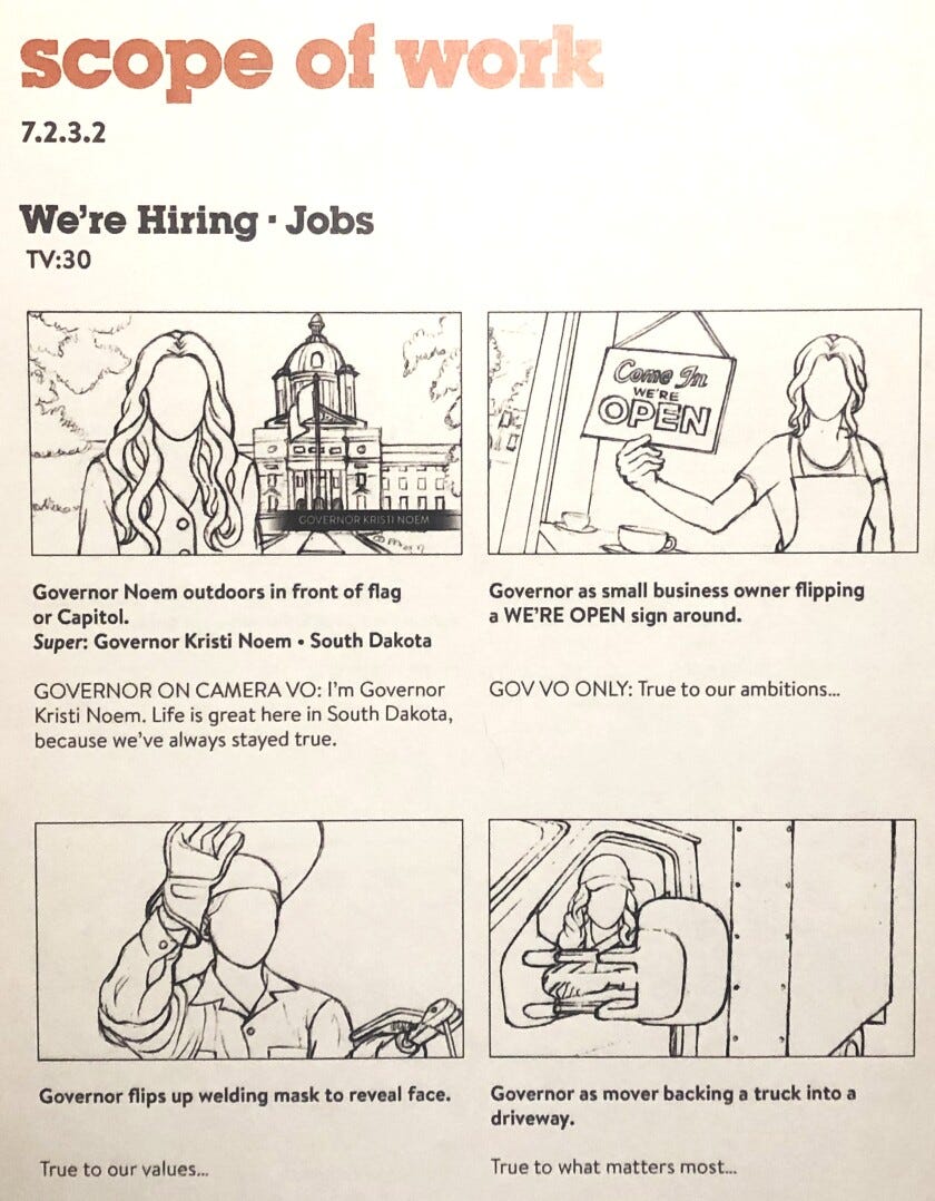 Noem-as-worker concept proposed by firm that didn't win Freedom Works ...