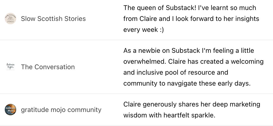 Hi, I'm Claire...Welcome! Want to master Substack in a joyful, sustainable way? I've got you.