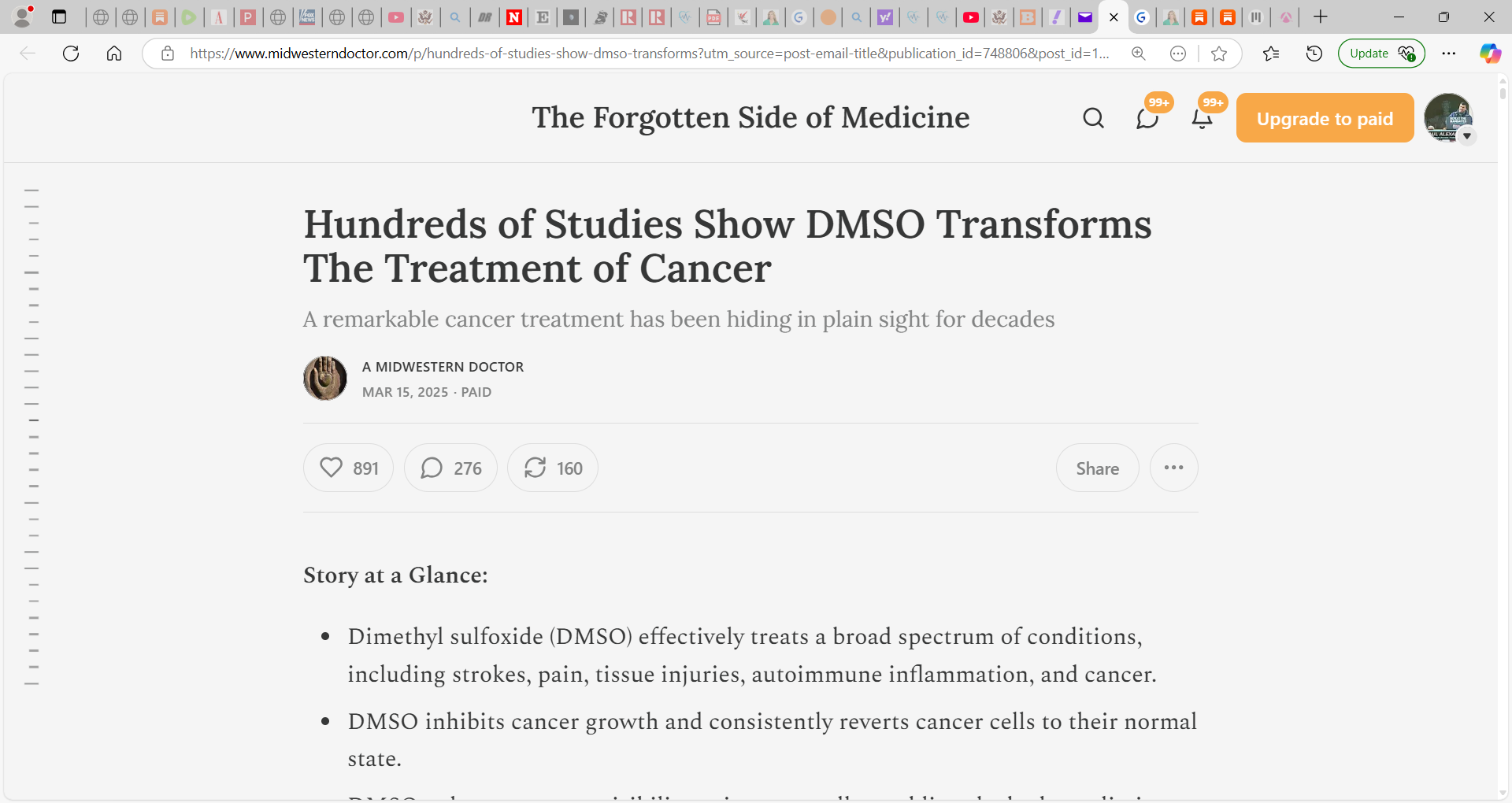 DMSO as cancer treatment? So we always had this option? Why has modern ...