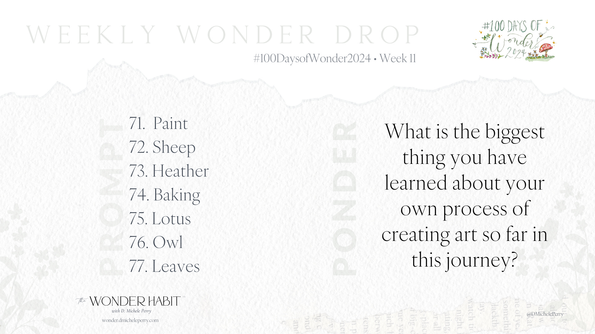 Weekly Wonder Drop | Week 11 Prompts